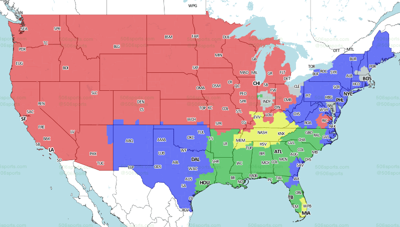 NFL TV Schedule and broadcast map for Week 1, 2018