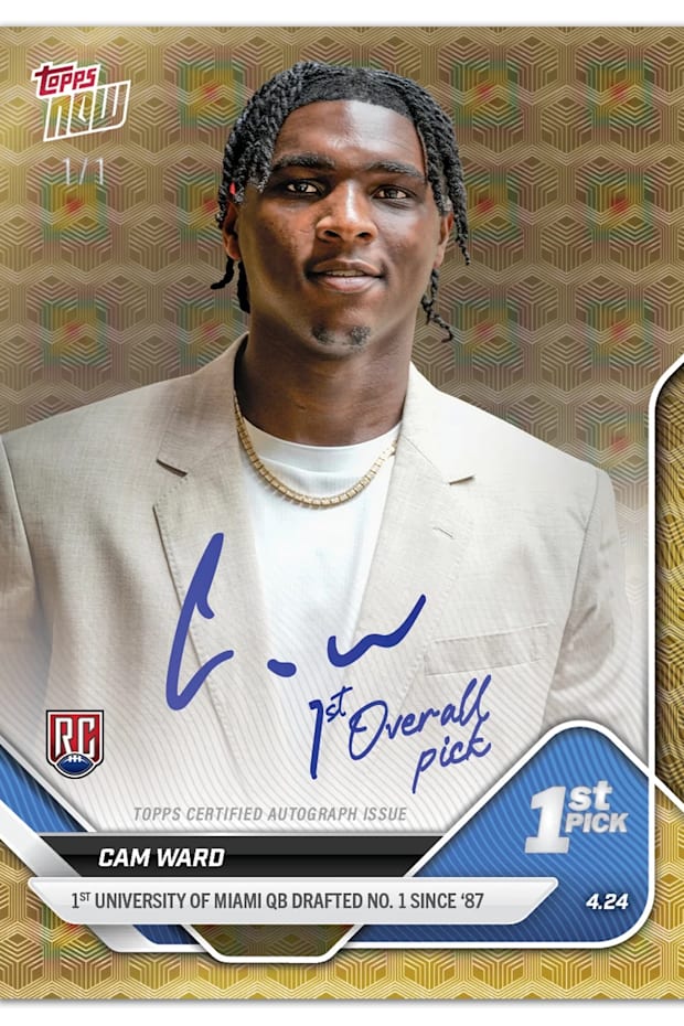 Top NFL Draft Pick Cam Ward has Epic Chase Card in Topps Now