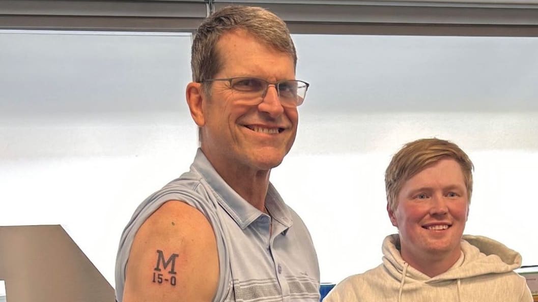 Jim Harbaugh Keeps Promise, Gets Tattoo - BVM Sports