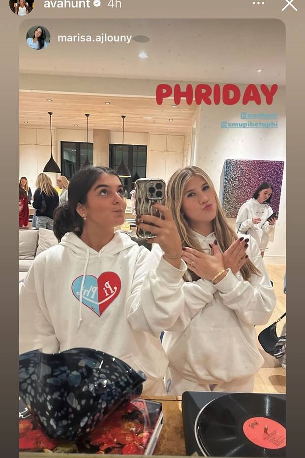 Gracie Hunt’s sister Ava gets SMU sorority ‘wings’ wearing all-white dress