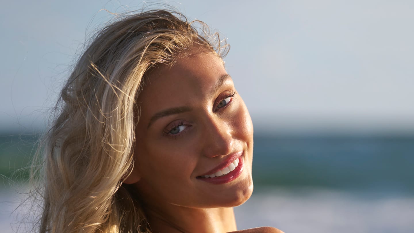 Cameron Brink Is a Beachside Vision in Navy String Bikini for SI Swim 2025