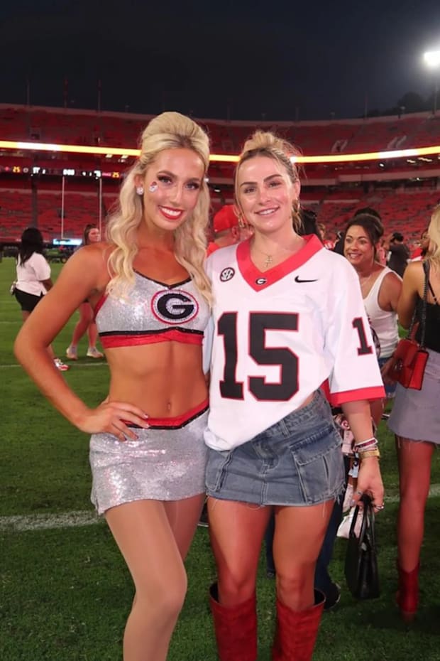 Carson Beck's sister Kylie ditches Georgia cheerleader uni for zip-up minidress fit