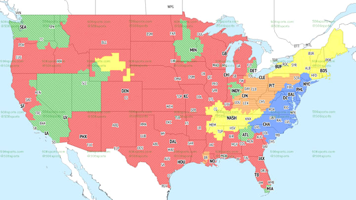 NFL coverage maps 2024: TV schedule and coverage, announcers for Week 7