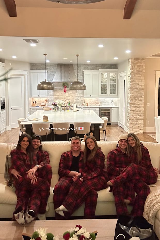 Bo Nix's wife Izzy, Broncos WAGs & QBs enjoy matching pj party with ...