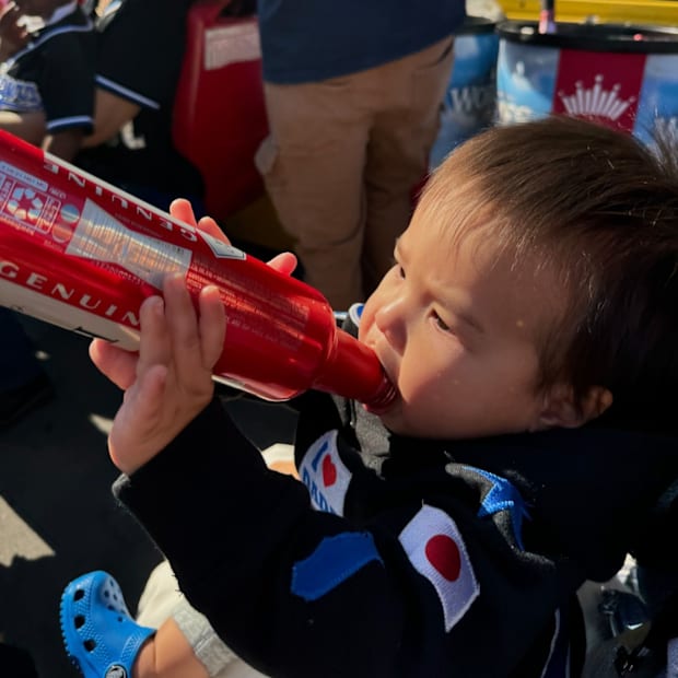Tommy Edman, wife Kristen's baby adorably tries eating World Series trophy