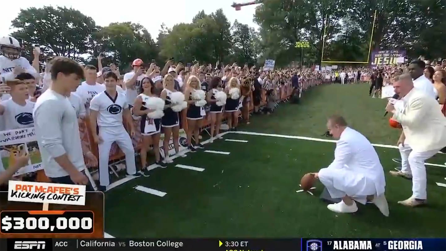 Penn State Fan Wins $300,000 From Pat McAfee for Nailing 'College ...