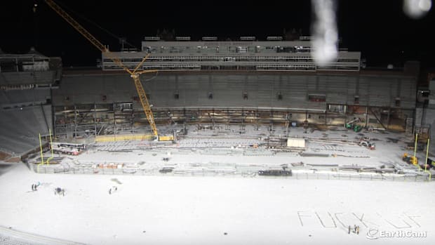 Obscene Message In Doak Campbell Stadium Proves Even Snow Can't Stop ...