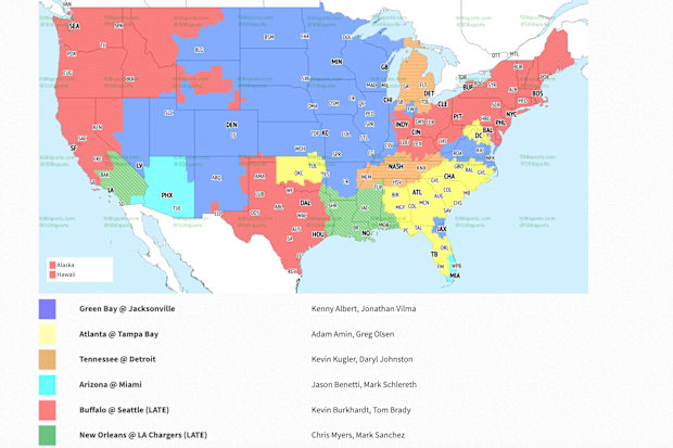 NFL TV Coverage Map Week 8: Full Breakdown of CBS, FOX Broadcasts