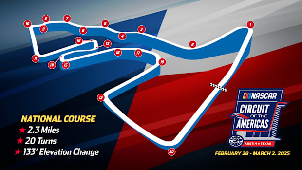 COTA's Shorter "National" Course Layout to be Used in NASCAR in 2025