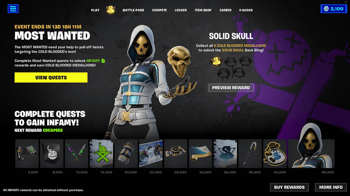 Fortnite Cold Blooded Coffers: Where to Find, Rewards