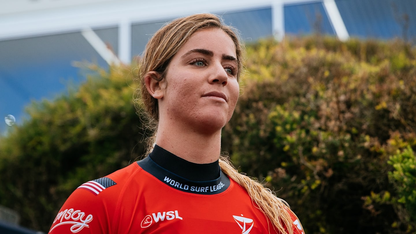 Pro Surfer Caroline Marks Is Going for Gold in Bright Blue Team USA One ...