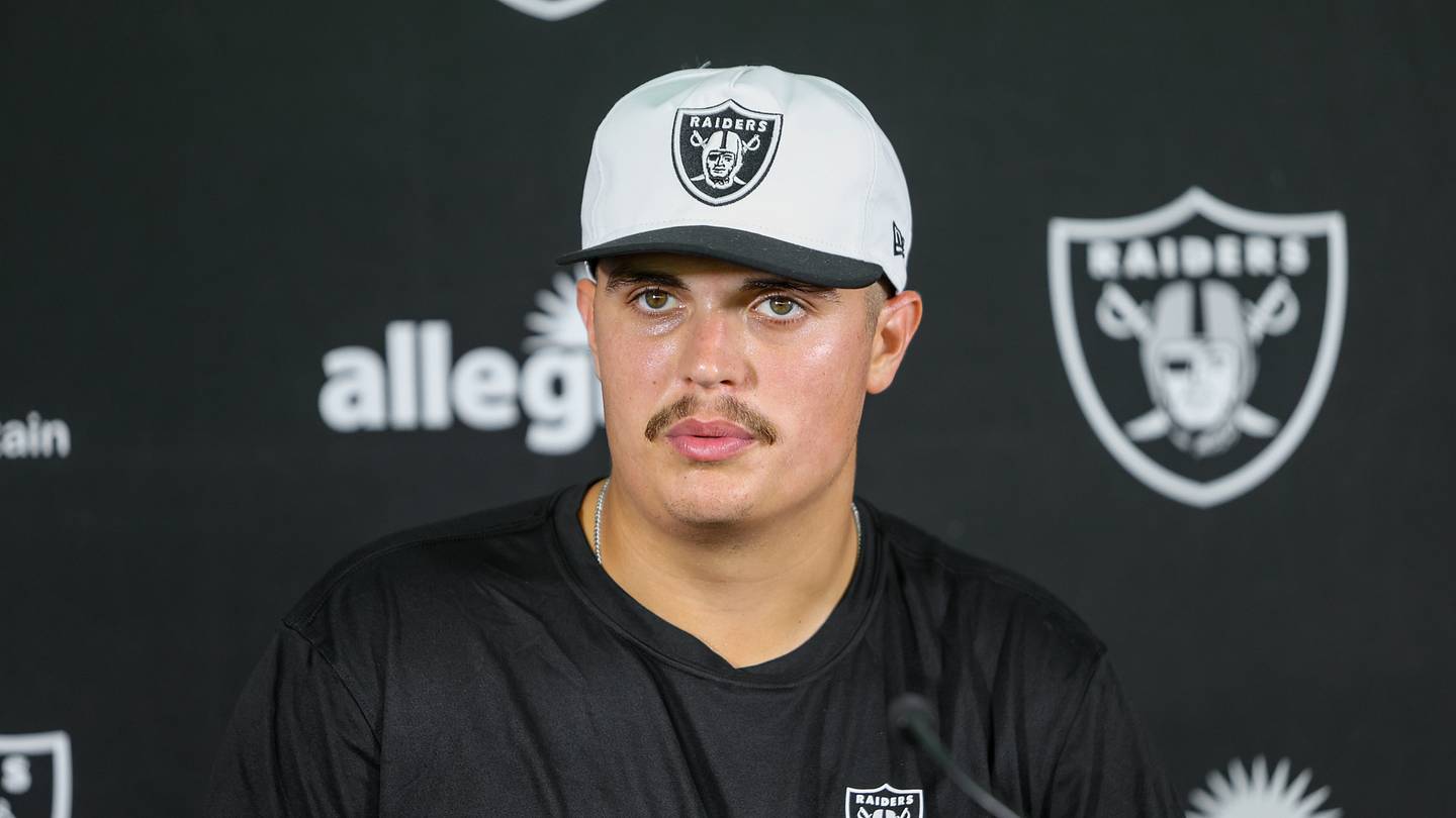Las Vegas Raiders QB Aidan O'Connell from Training Camp