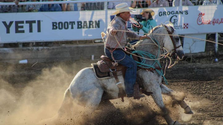 San Angelo Roping Fiesta Legends Match Brent Lewis Against Rickey Canton