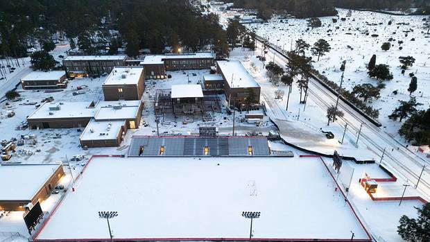 South Georgia High School Football Stadiums Covered in Snow From Rare ...