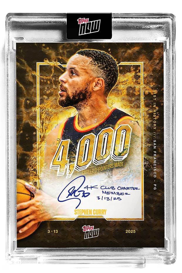 Steph Curry Three-Point Milestone Earns Topps Now Card