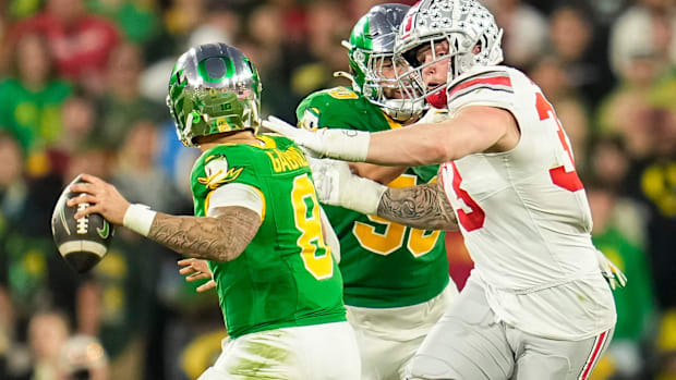 San Francisco 49ers John Lynch Attends Oregon Ducks Pro Day: Dillon Gabriel Interest?