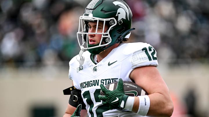 Michigan State tight end Jack Velling was positive after the loss to ...