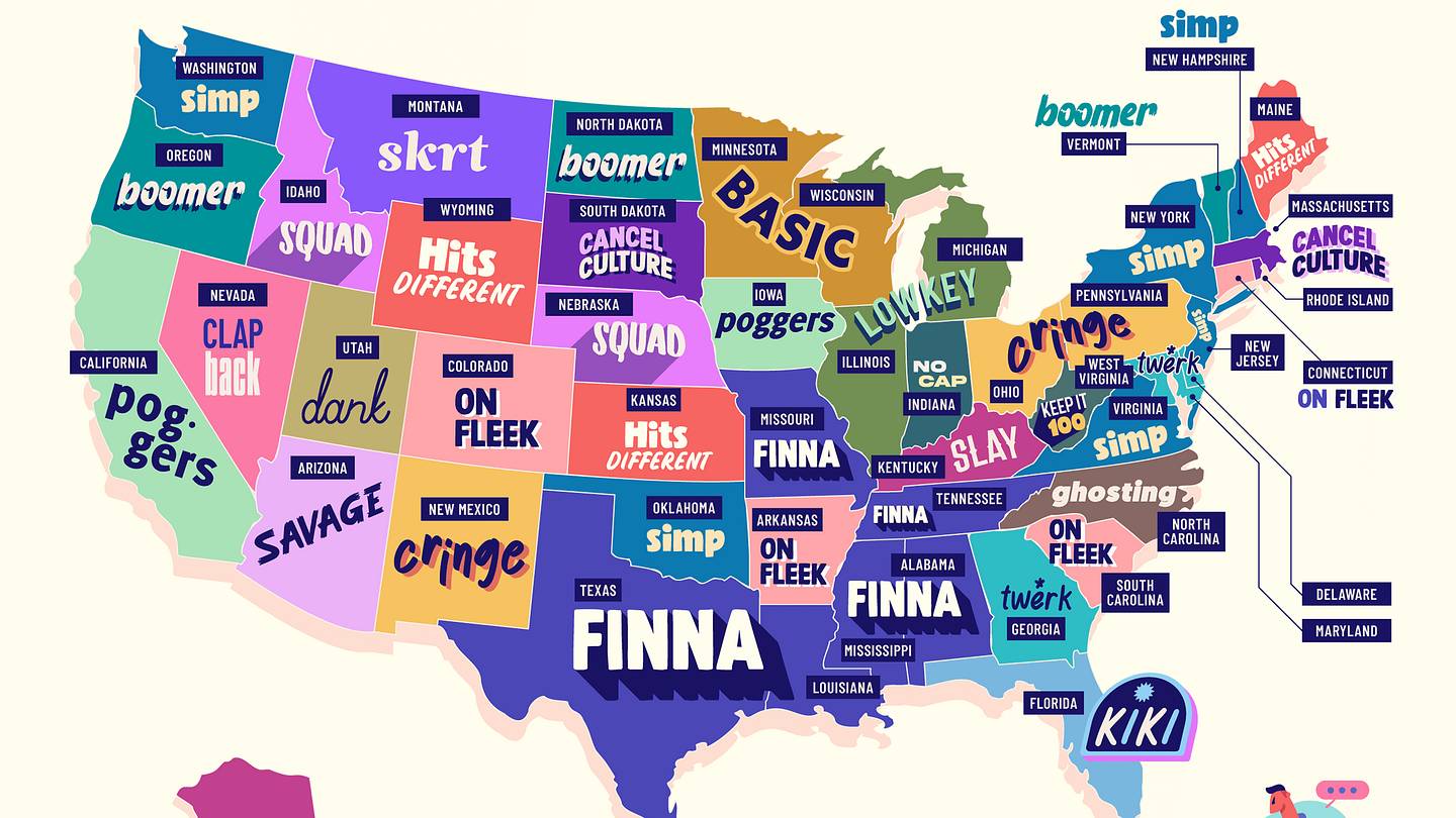 The Most Popular Gen Z Slang Term In Each State The Most Popular Gen Z Slang Term In Each State