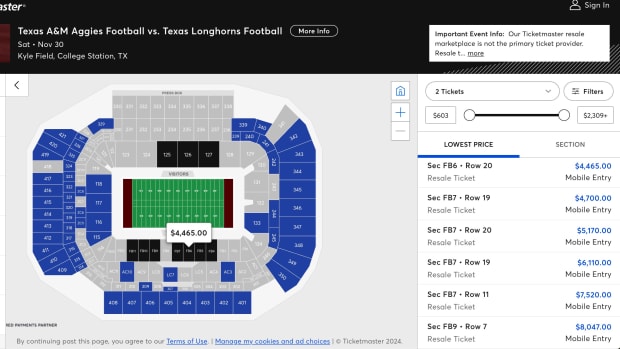 Ticket Prices for Texas A&M Aggies vs. Texas Longhorns Soar Months Before Kickoff