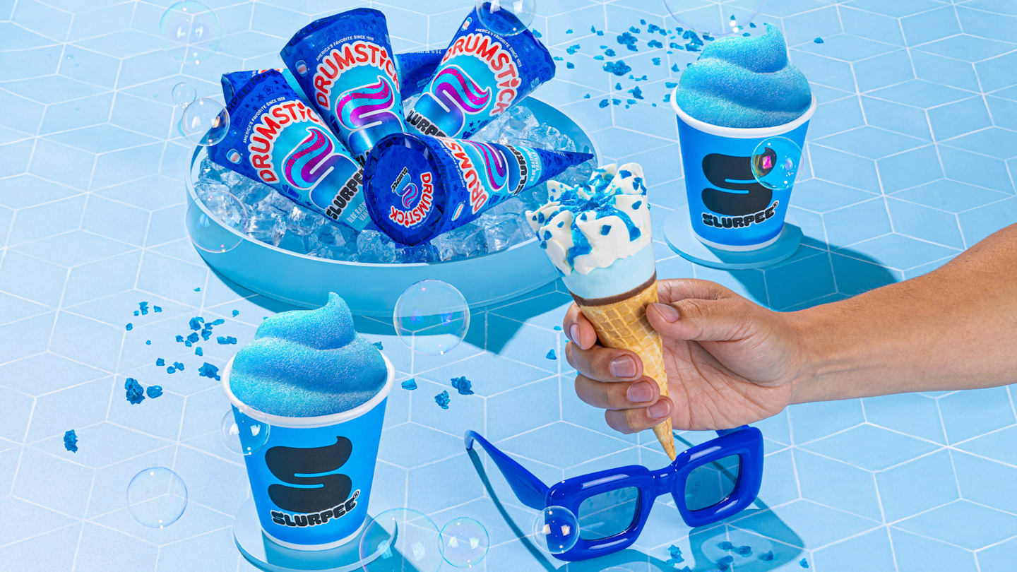 Drumstick Slurpee Blue Raspberry Vanilla Cone is the ultimate summer treat