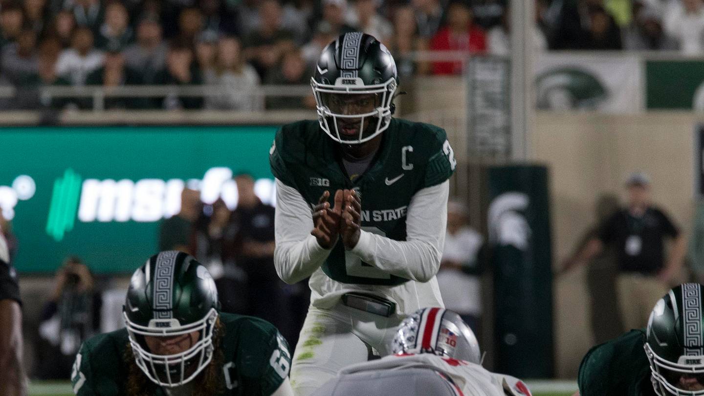 Michigan State coach Jonathan Smith on QB Aidan Chiles' growth after ...