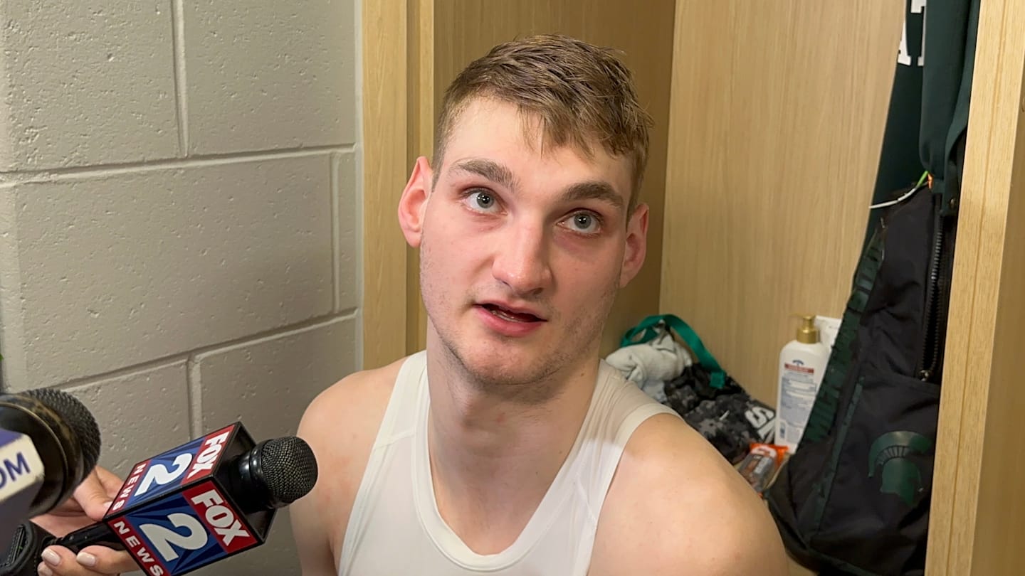 WATCH: Michigan State's Carson Cooper Speaks After Loss to Wisconsin