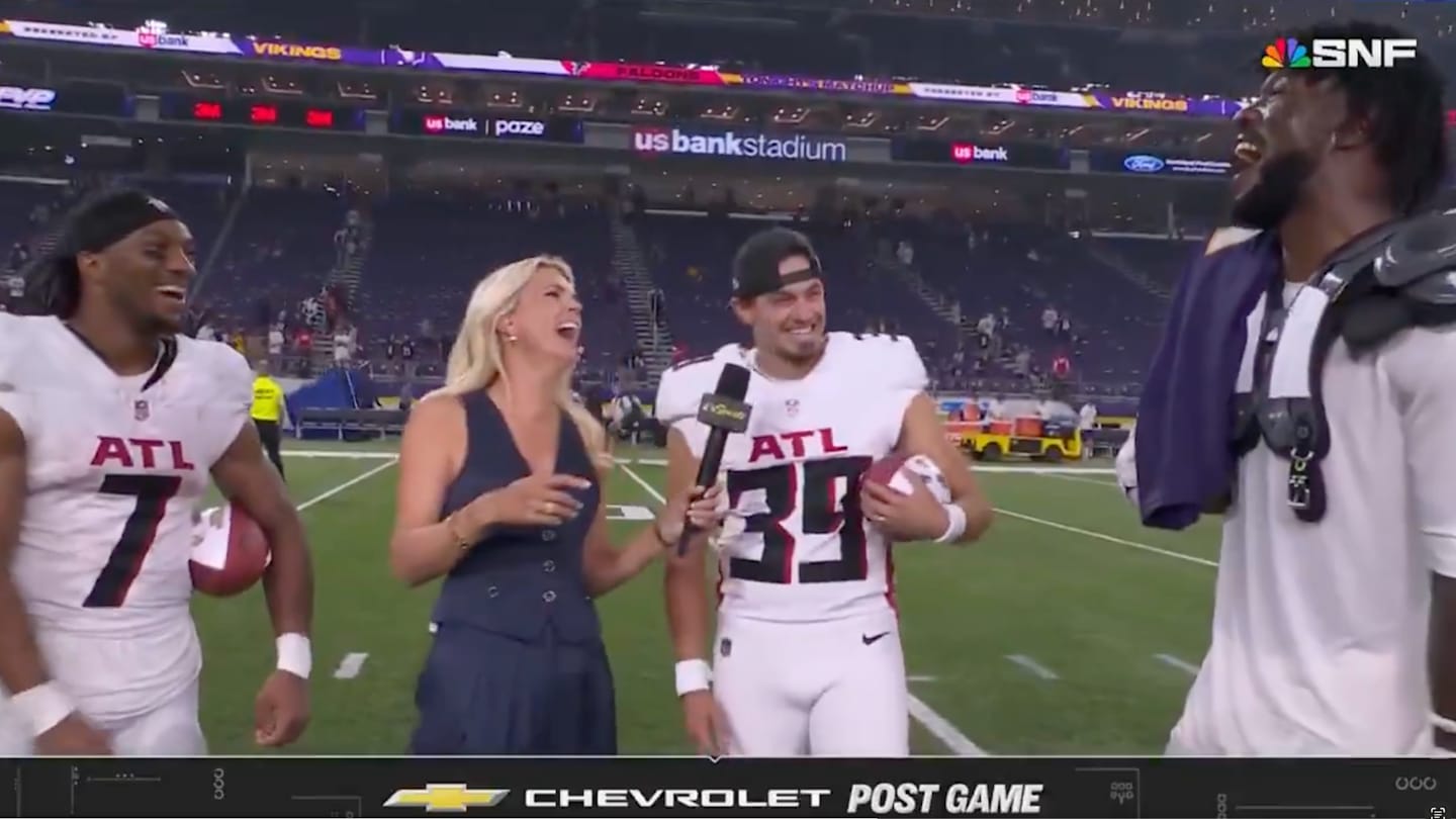 Melissa Stark Puts Brand New Falcons Kicker in Hilariously Awkward Situation