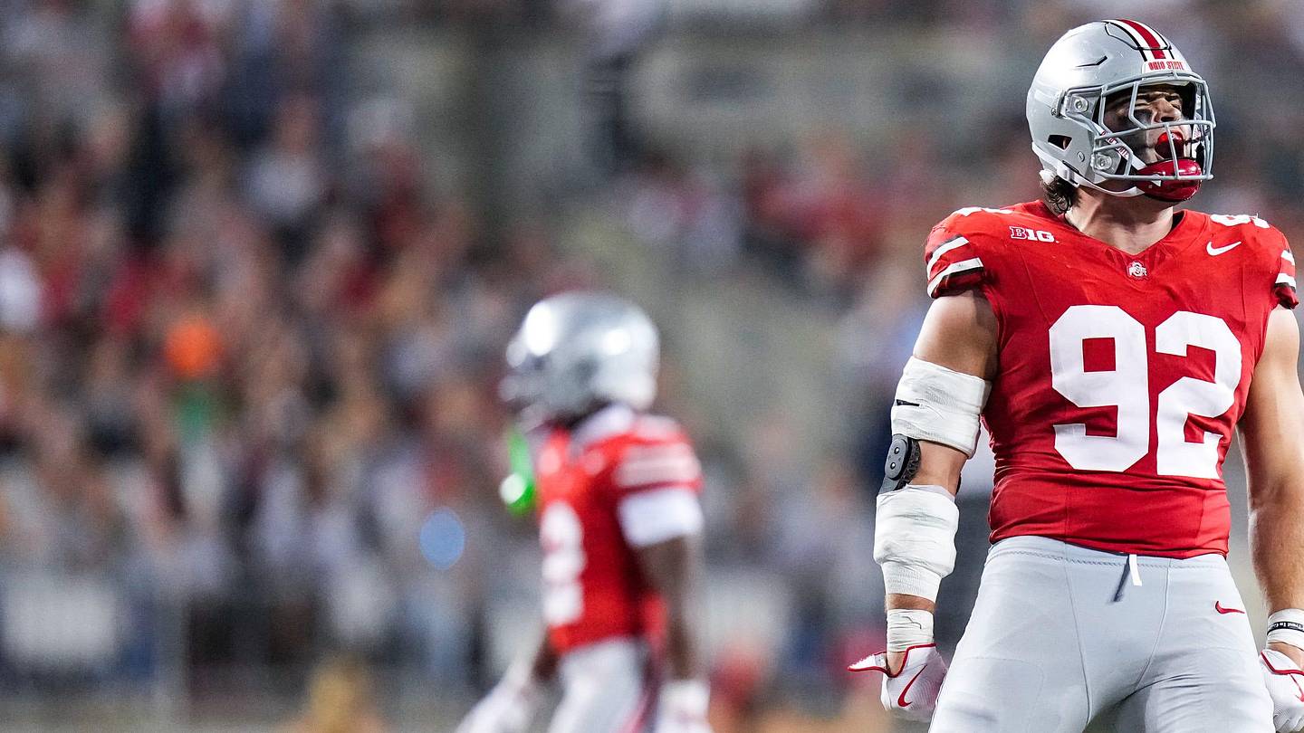 Buckeyes' Ryan Day excited to see the growth from defensive end Caden Curry