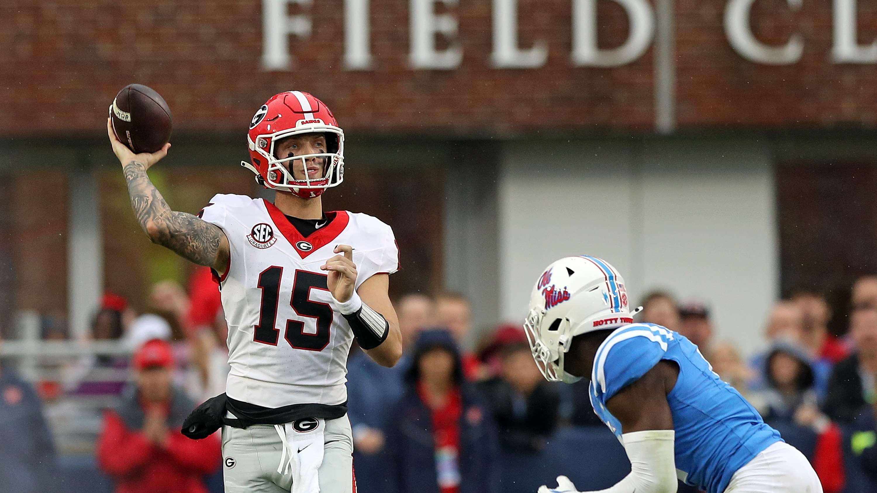 Carson Beck embarrasses himself on the sideline during loss to Ole Miss