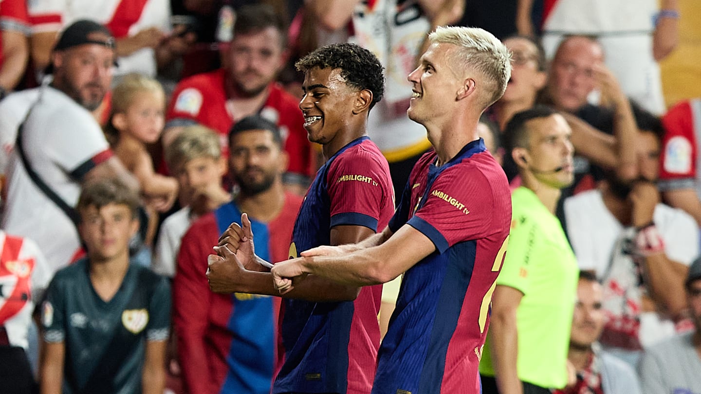 Dani Olmo makes unforgettable debut; leads FC Barcelona to third ...