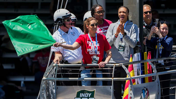 Purdue Legend, Fever Coach Stephanie White Waves Green Flag at Indy 500 ...