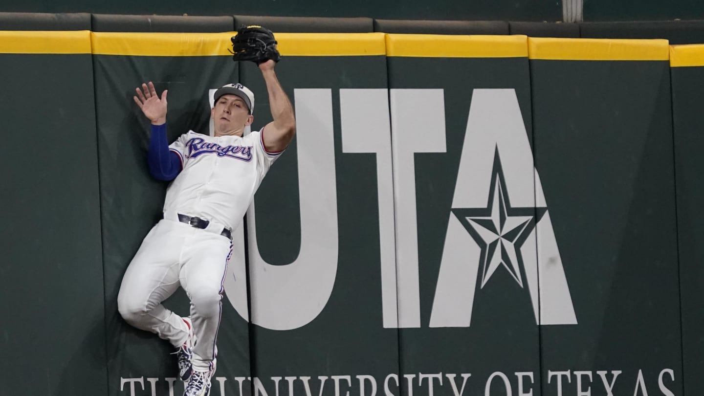 Watch Texas Rangers Rookie Wyatt Langford Add Homer-Robbing Catch To ...
