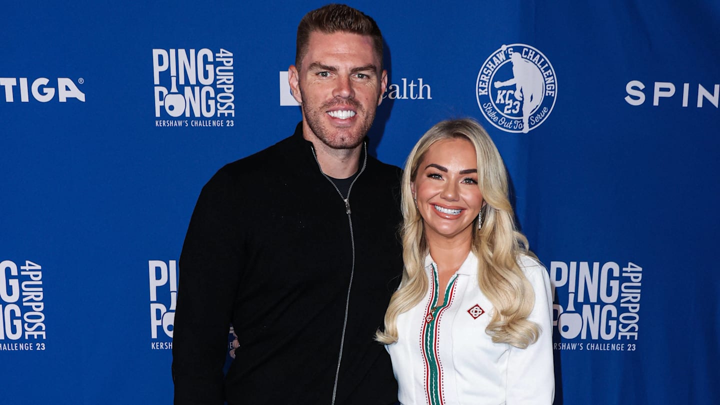 Dodgers WAG Chelsea Freeman's stunning look outclasses World Series trophy