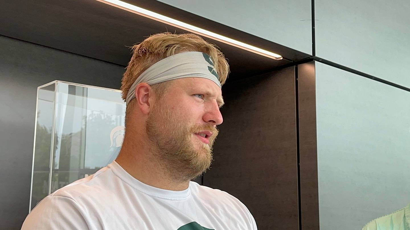 Michigan State OL Luke Newman is excited to learn a new position