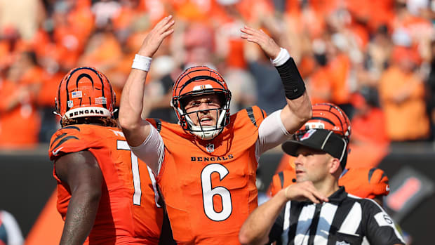 Jake Browning's fiancée Stephanie rocks custom Bengals '6' fit with ...