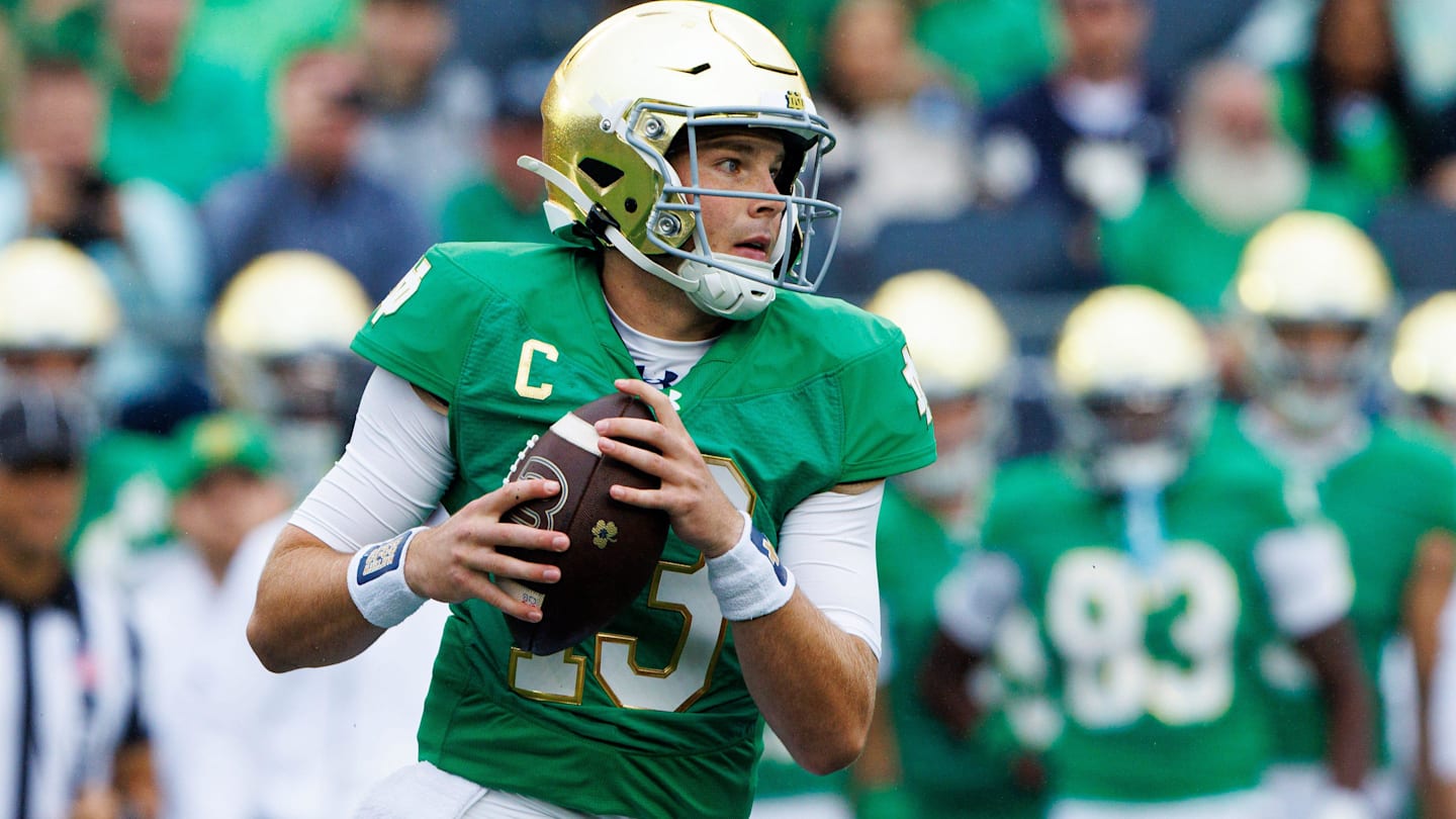 Riley Leonard calls Notre Dame football in the second half 'awkward'