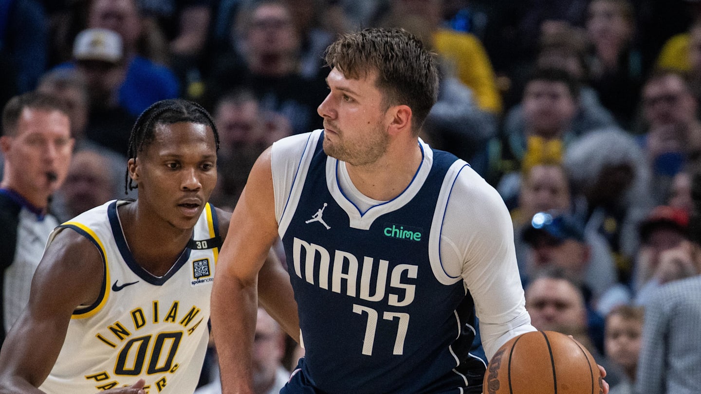 Light-hearted moment between Tyrese Haliburton's father and Luka Doncic steals show