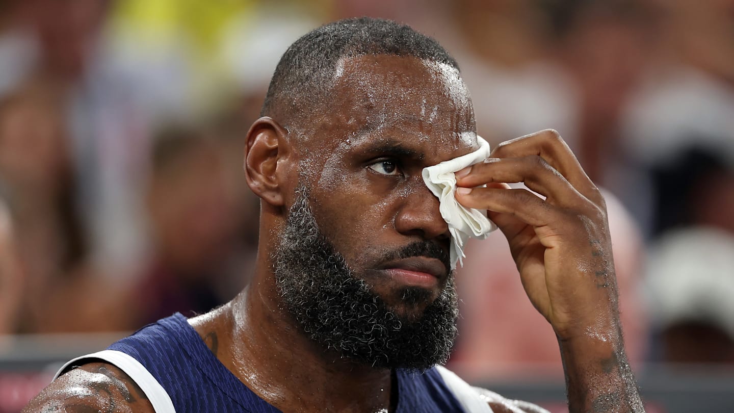 LeBron James gets stitches after hard hit