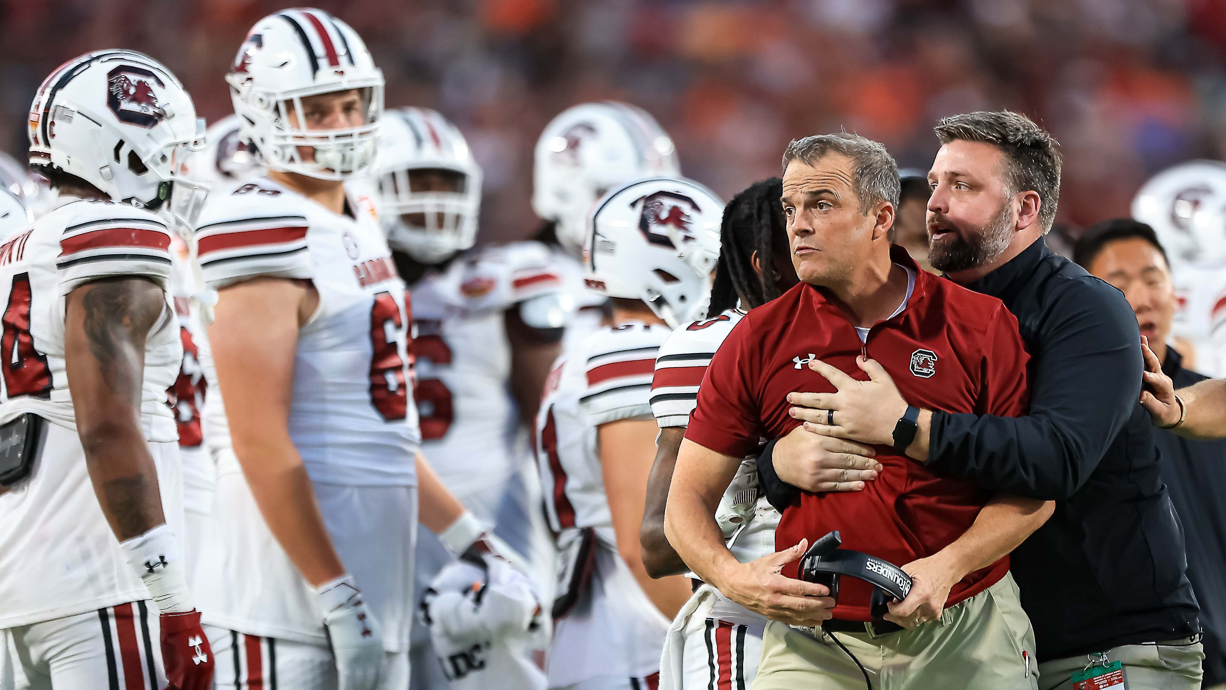 Shane Beamer still crying after the South Carolina loss in the Cheez-It Citrus Bowl
