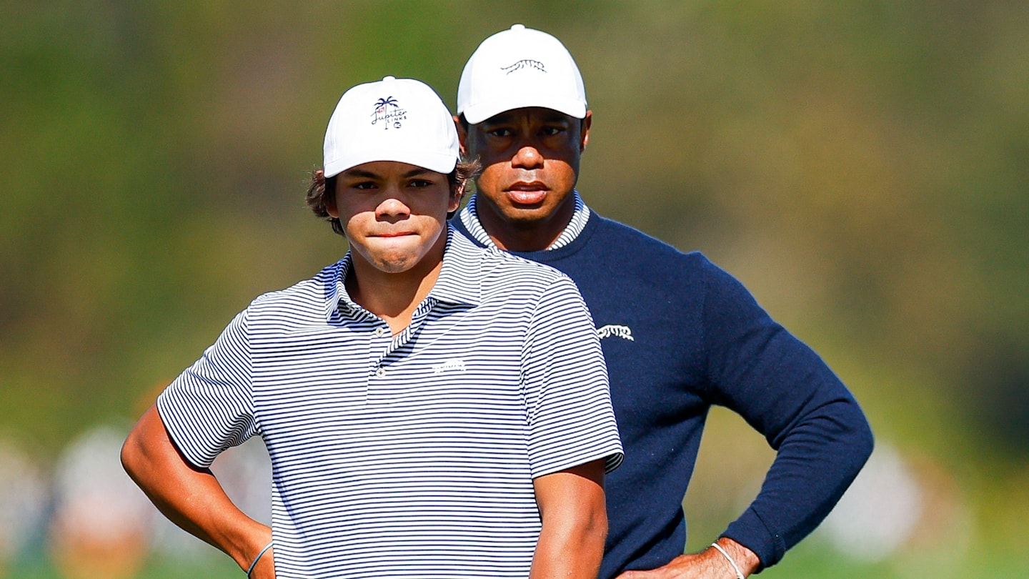 Charlie Woods Makes a Hole-in-One, Gets Big Hug From Tiger at PNC ...