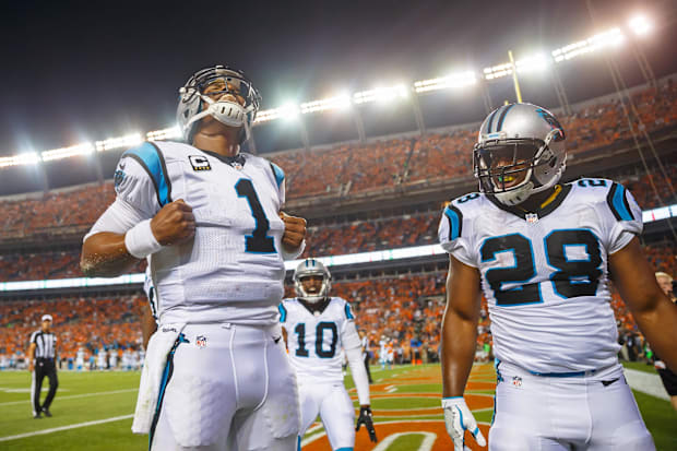 Drake Maye breaks out Cam Newton 'Superman' celebration against Panthers