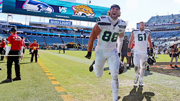 What AJ Barner said about his game-clinching catch for the Seattle Seahawks