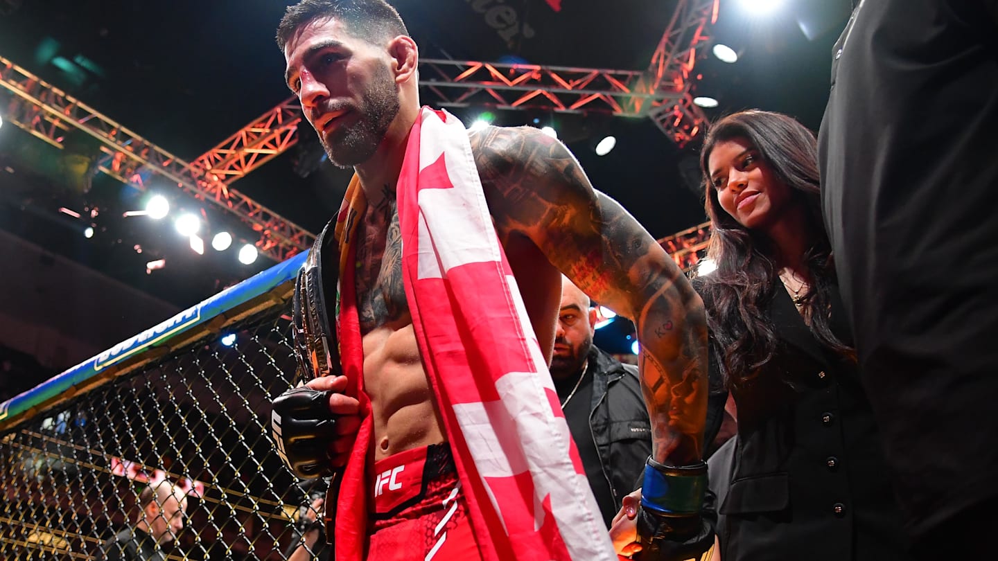 Ilia Topuria wife Giorgina Uzcategui Badell stuns in all-black dress ...