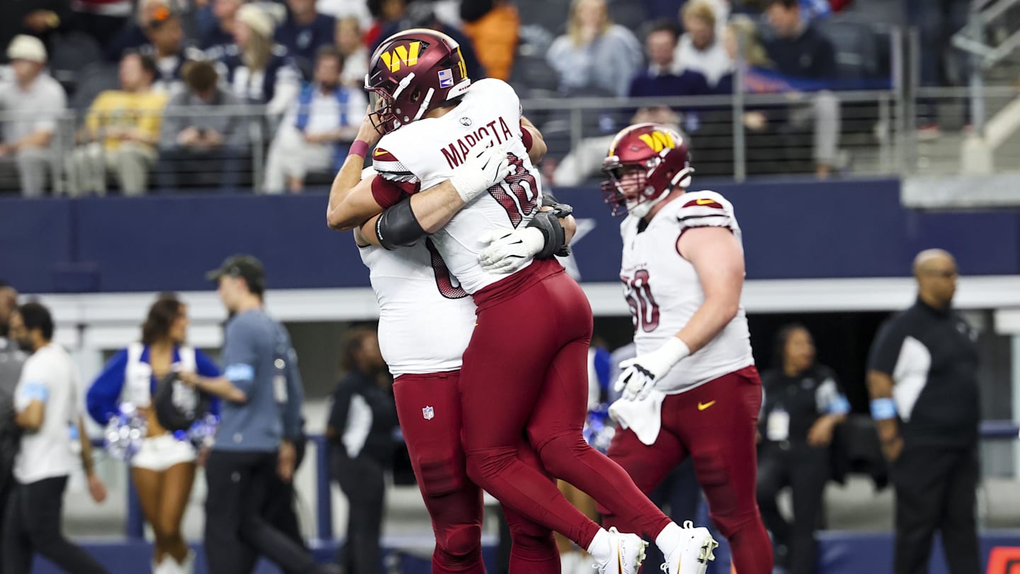 Washington Commanders' Marcus Mariota Replaces Jayden Daniels vs. Dallas Cowboys
