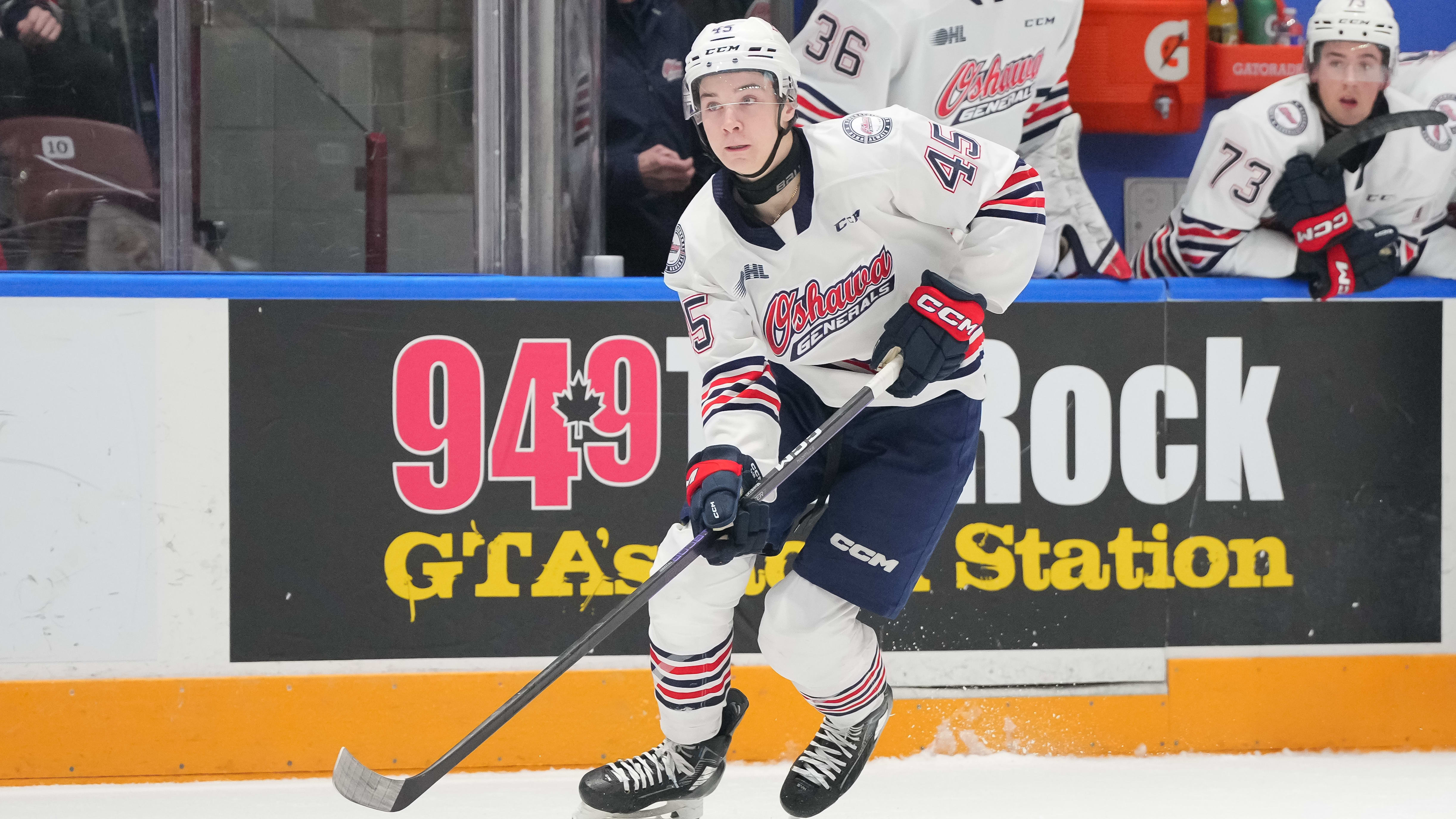 Columbus Blue Jackets draft candidate, Beckett Sennecke is a big riser