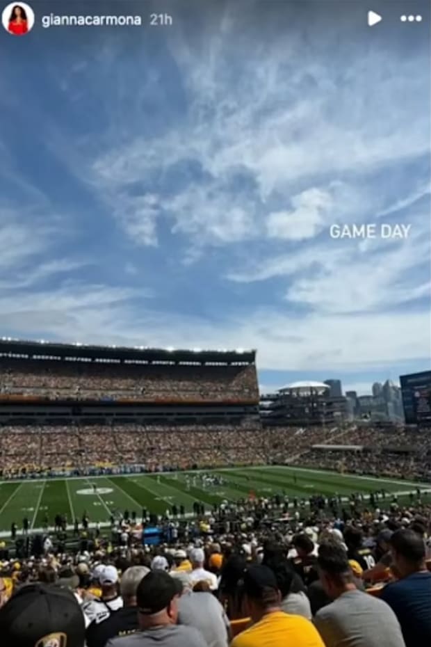 Gianna Carmona enjoys Pittsburgh Steelers game as Justin Fields rumors grow