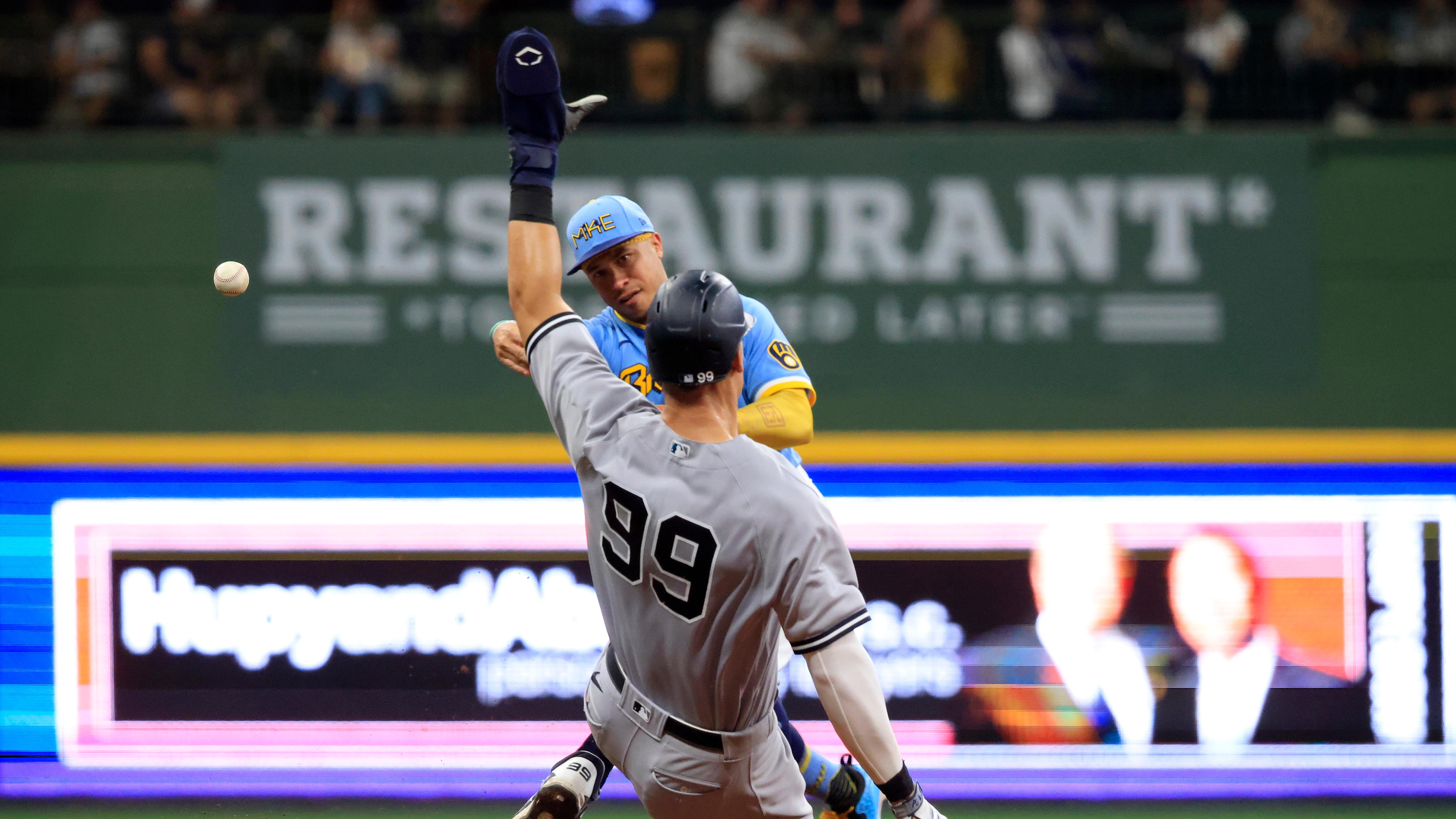 Video of Aaron Judge's slide history proves Brewers created fake ...