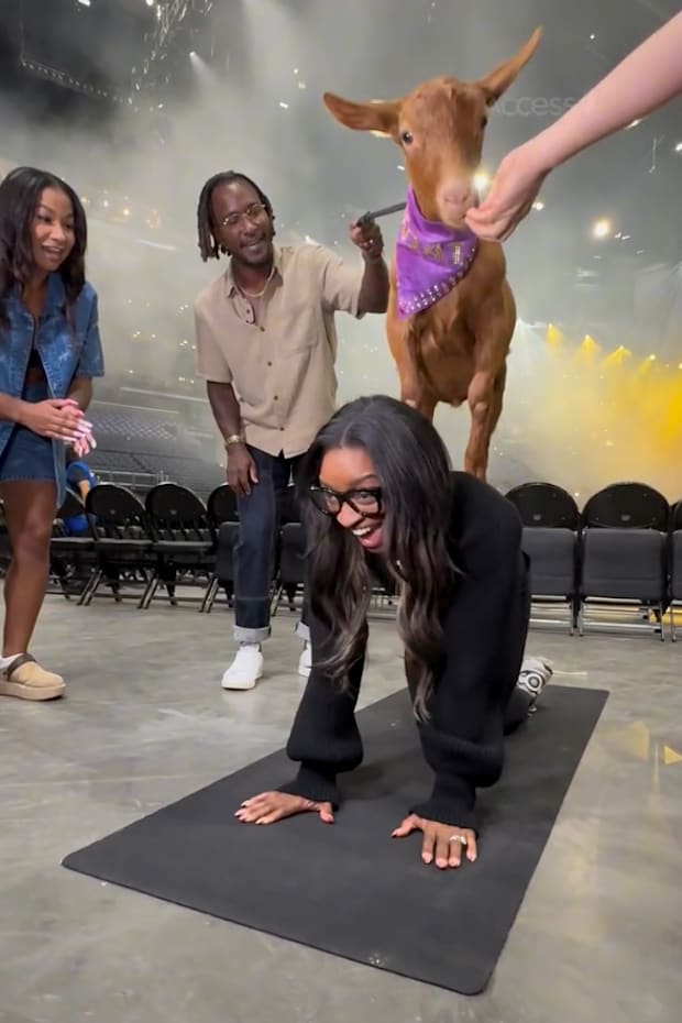 GOAT Simone Biles, Jordan Chiles hilariously do goat yoga