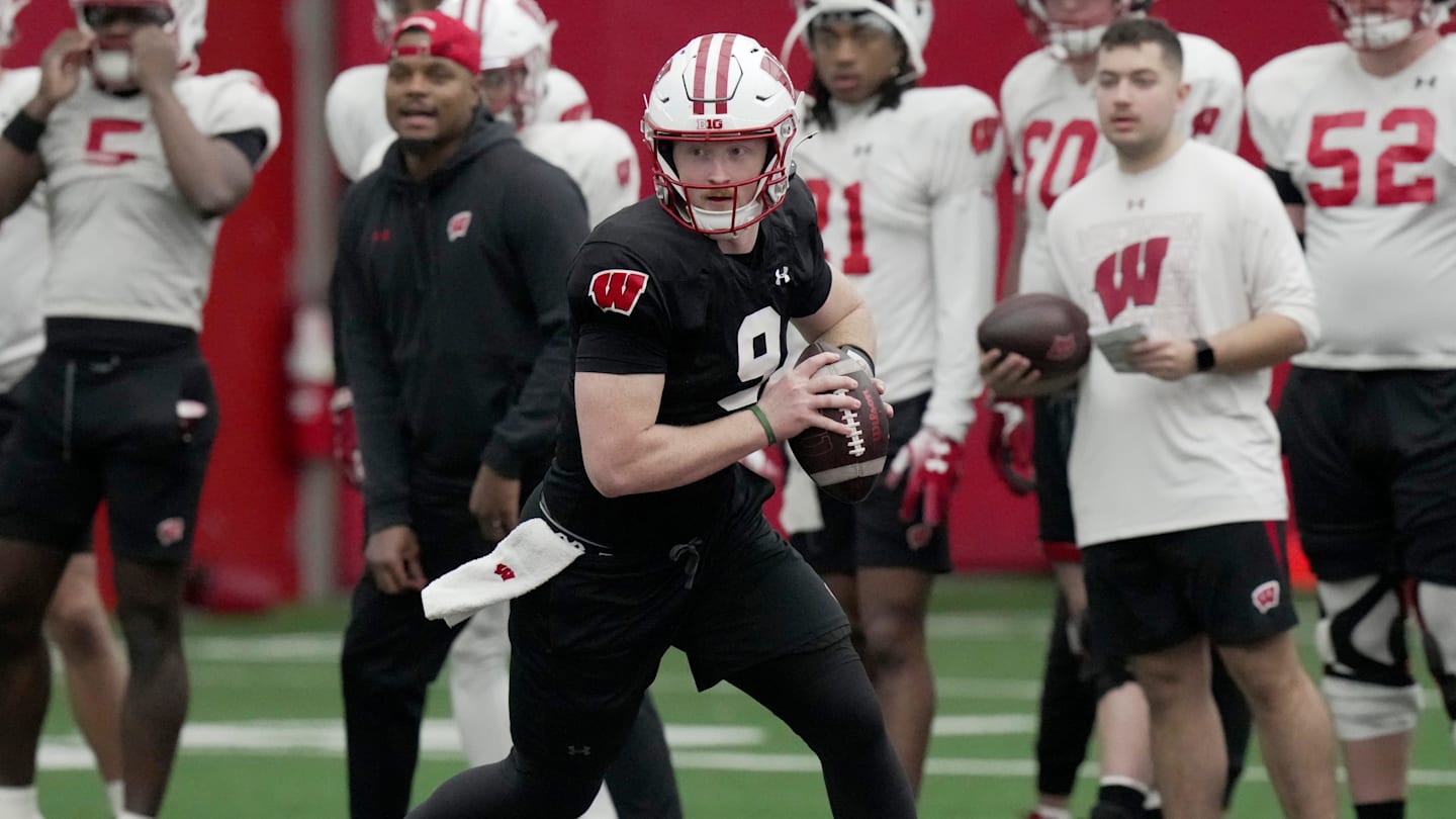 Position battles solidifying: 4 observations from Badgers fall practice ...