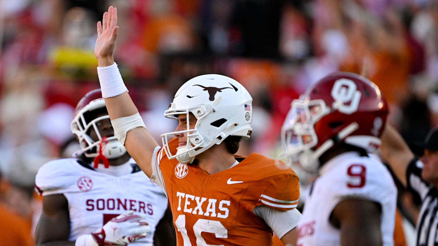 Texas QB Arch Manning's gesture vs. Oklahoma grabs college football ...